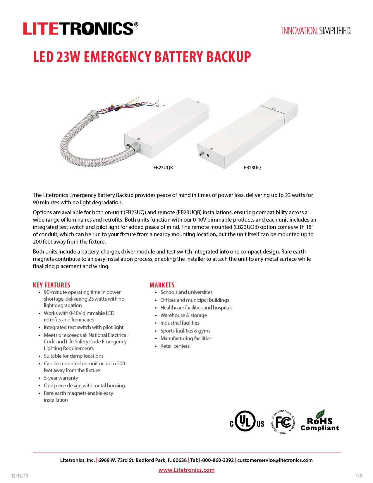 LED Emergency Battery Backup Archives - Litetronics