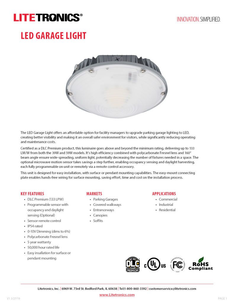 LED Garage Light Round (Gen 1) Archives - Litetronics