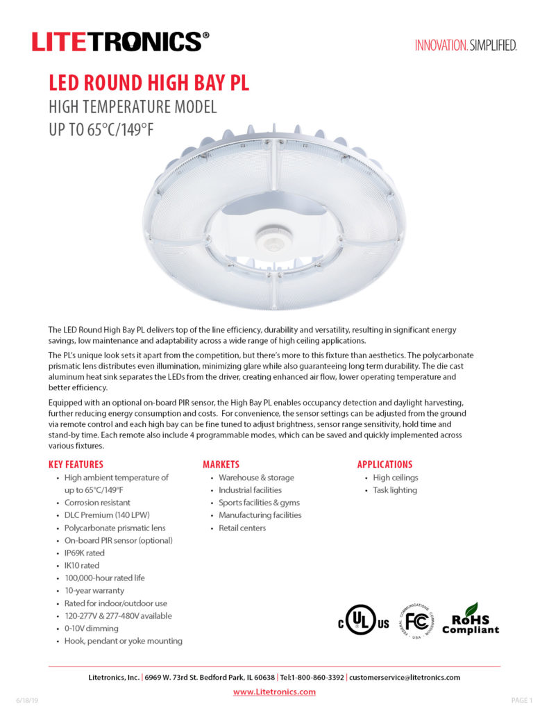 LED Round High Bay PL Archives - Litetronics