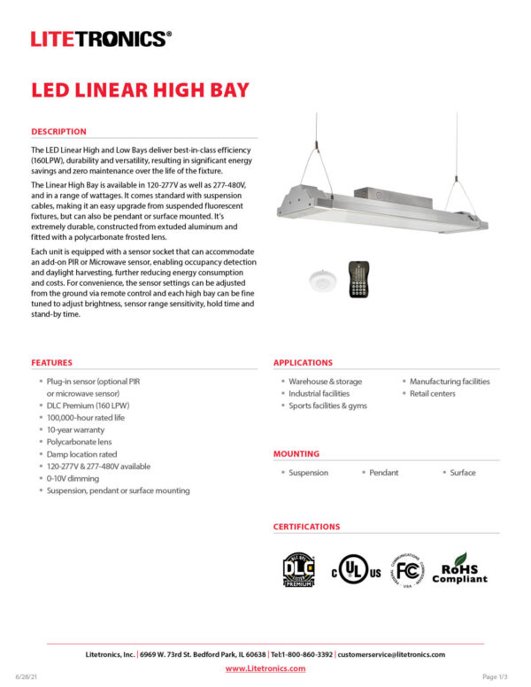 LED Linear High Bay Archives - Litetronics