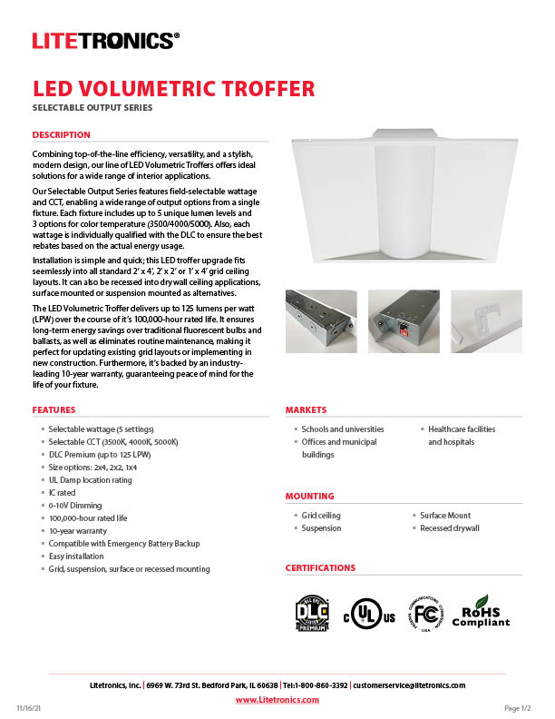 LED Volumetric Troffer Archives - Litetronics
