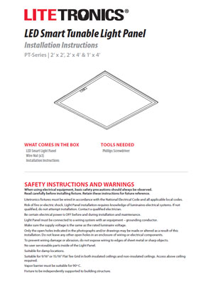 Light Panel - Tunable CCT - Instructions - Litetronics