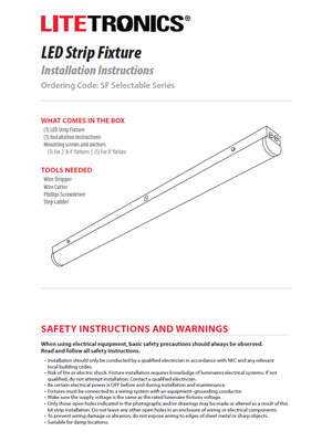 LED Selectable Strip Fixture G2 - Instructions - Litetronics