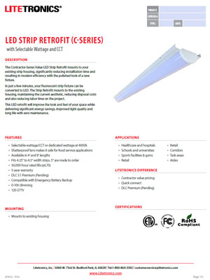 LED Strip Retrofit C-Series - Spec Sheet - Litetronics