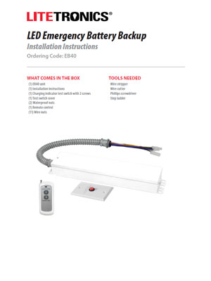 EB40 Emergency Battery Backup - Instructions - Litetronics