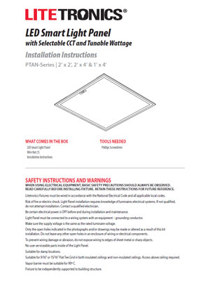 Light Panel - Selectable CCT and Tunable Wattage - Smart Series ...