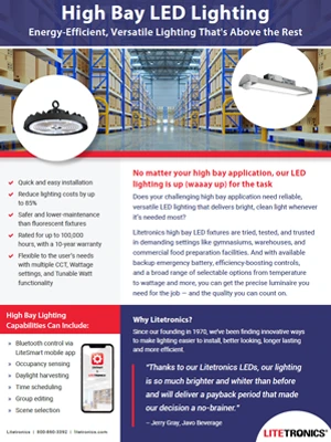 LED High Bay Lighting - Sell Sheet - Litetronics