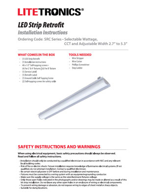 LED Strip Retrofit C-Series Adjustable Width - Instructions - Litetronics